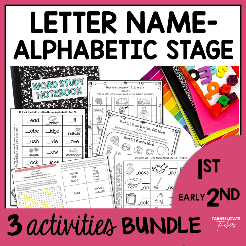 Letter Name-Alphabetic Stage Spelling Activities Words Their Way Print ...