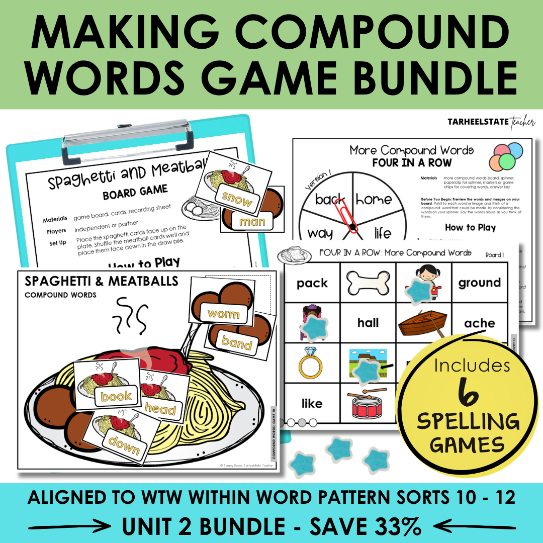 Making Compound Words Unit 2 Syllables Affixes Games Bundle ...