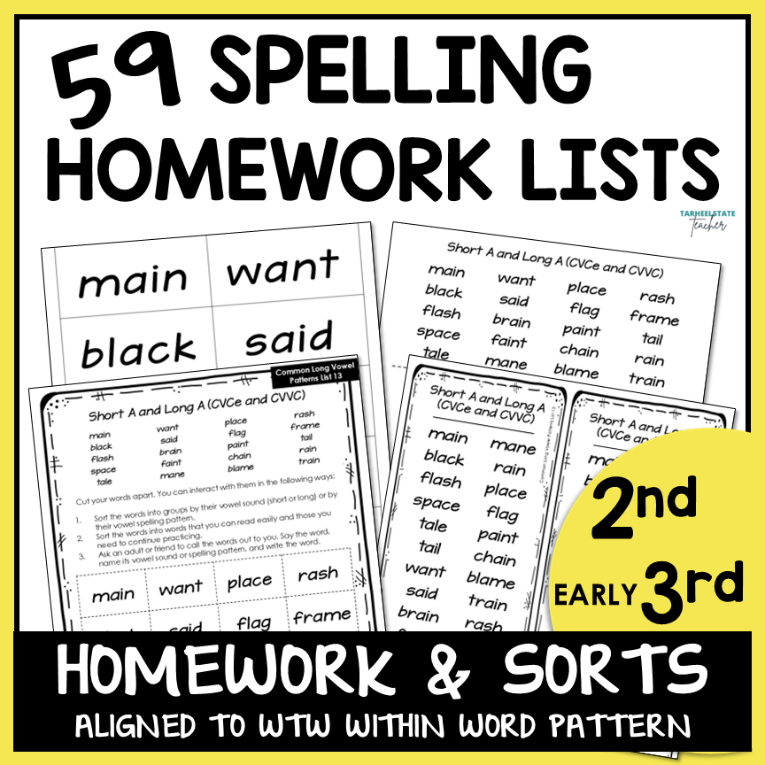 Within Word Pattern Stage Weekly Spelling Homework Words Their Way ...